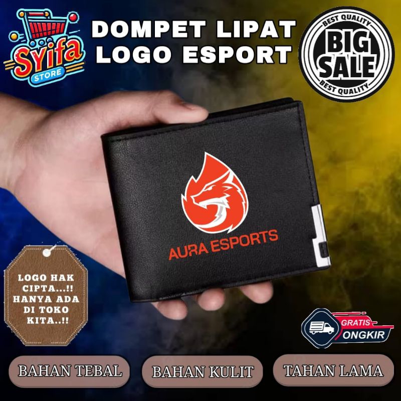 Jual Dompet lipat pria remaja dari kulit sintetis logo gambar Esport ...