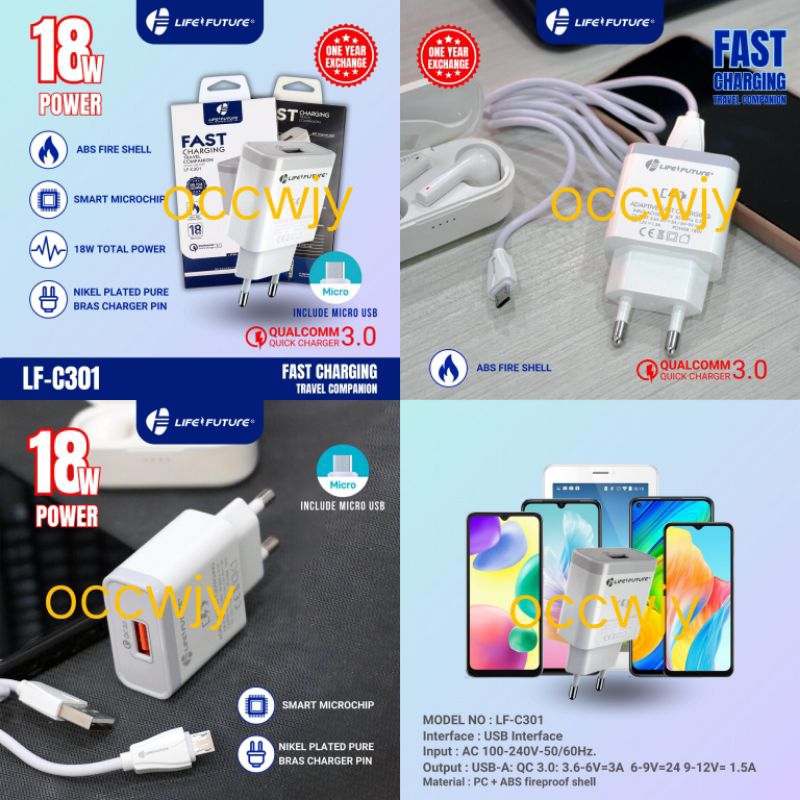 Jual Charger 𝐋𝐅 𝐂𝟑𝟎𝟏 Fast Charging Micro USB | Shopee Indonesia