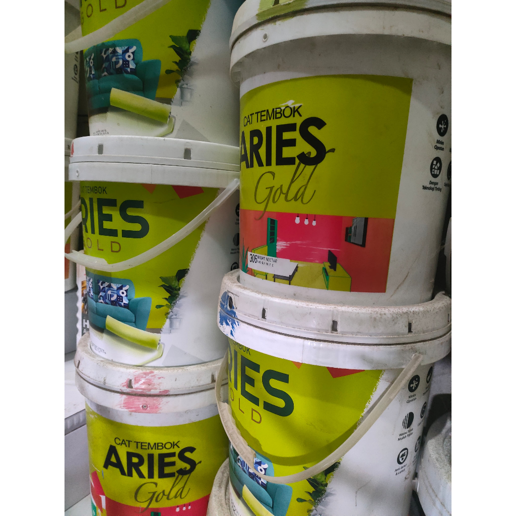 Jual Cat Tembok / Dinding Aries Gold 18 kg Pail | Shopee Indonesia