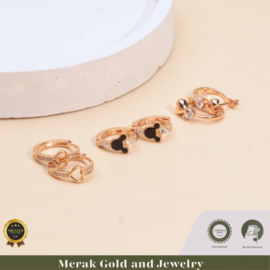 Jual Merak Gold - Anting Gold Model Miki and Love | Emas Tua Kadar 16K ...