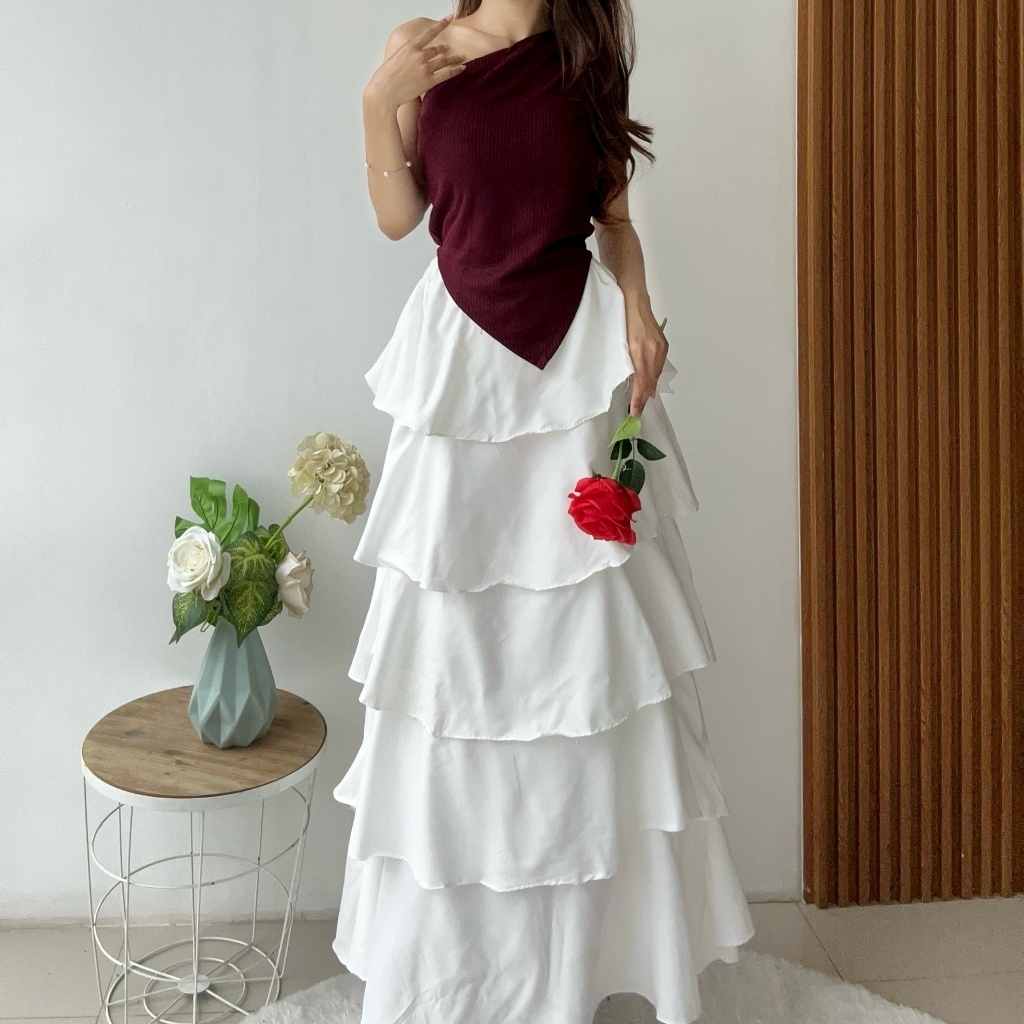 Jual RF - ROK SUSUN FIVE / ROK RAMPLE / ROK RUFFLE WANITA KEKINIAN -PN ...