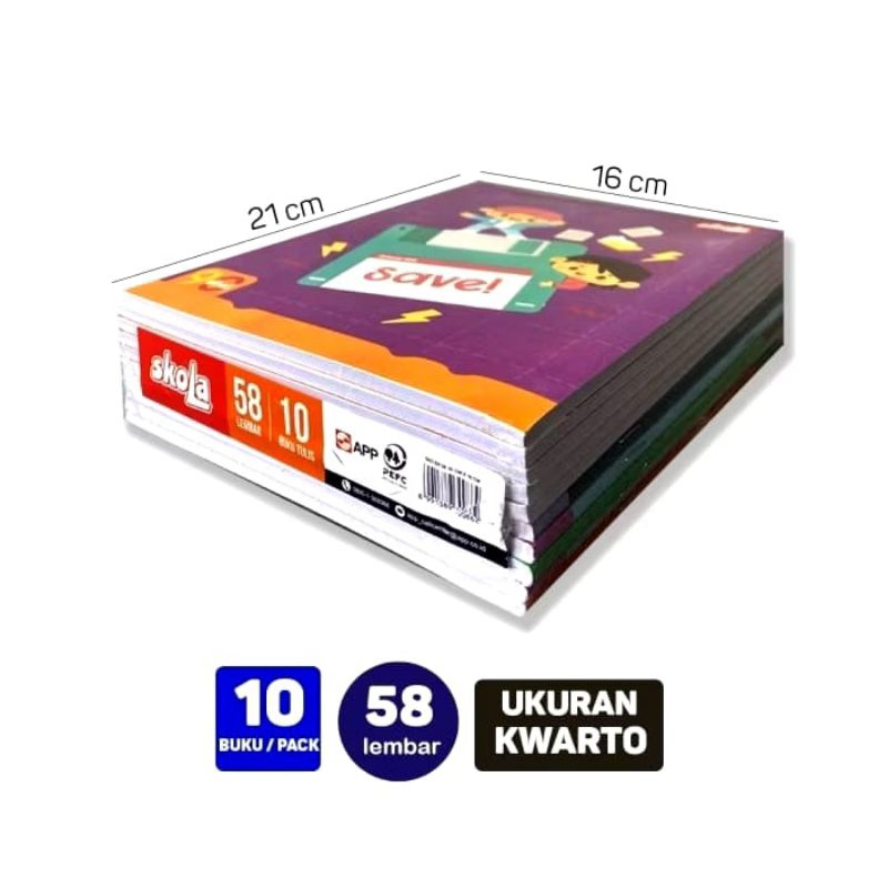 Jual Buku Tulis 58 lembar - by Sidu Skola / 1pck(10 buku) | Shopee ...