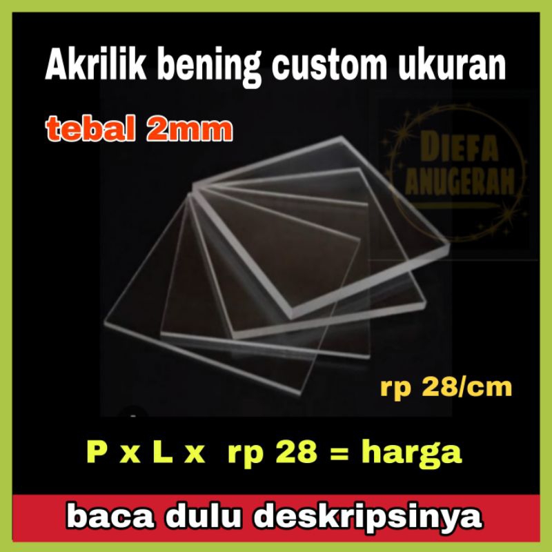 Jual Acrylic 2mm bening rp28/Akrilik lembaran custom/Acrylic custom size/ AKRILIK MURAH/Acrylic ...