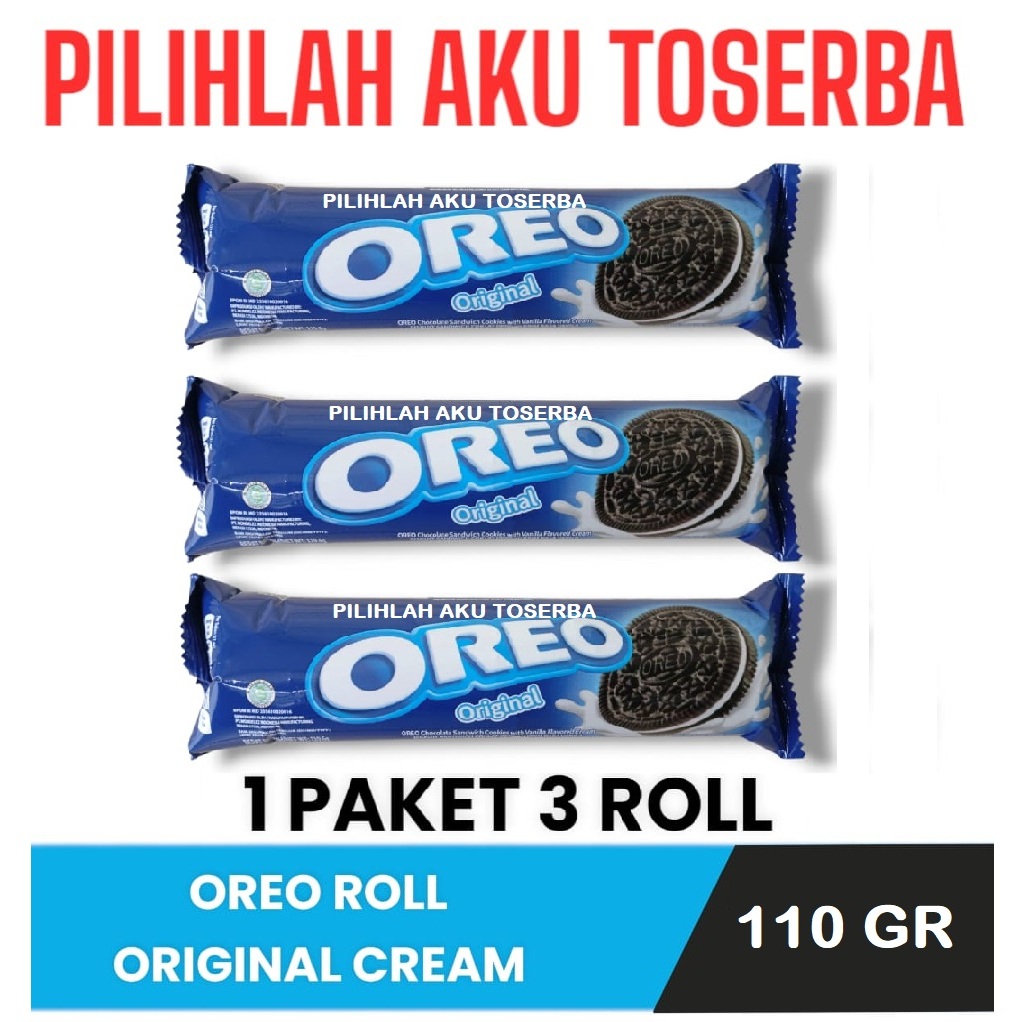 Jual Biskuit OREO sandwich VANILLA Roll 110 gr - ( HARGA 1 PAKET ISI 3 ...