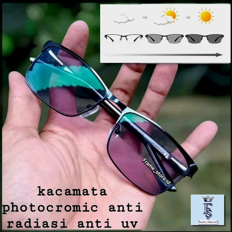 Jual Kacamata Photocromic Lensa Anti Radiasi Frame Besi Premium Untuk ...
