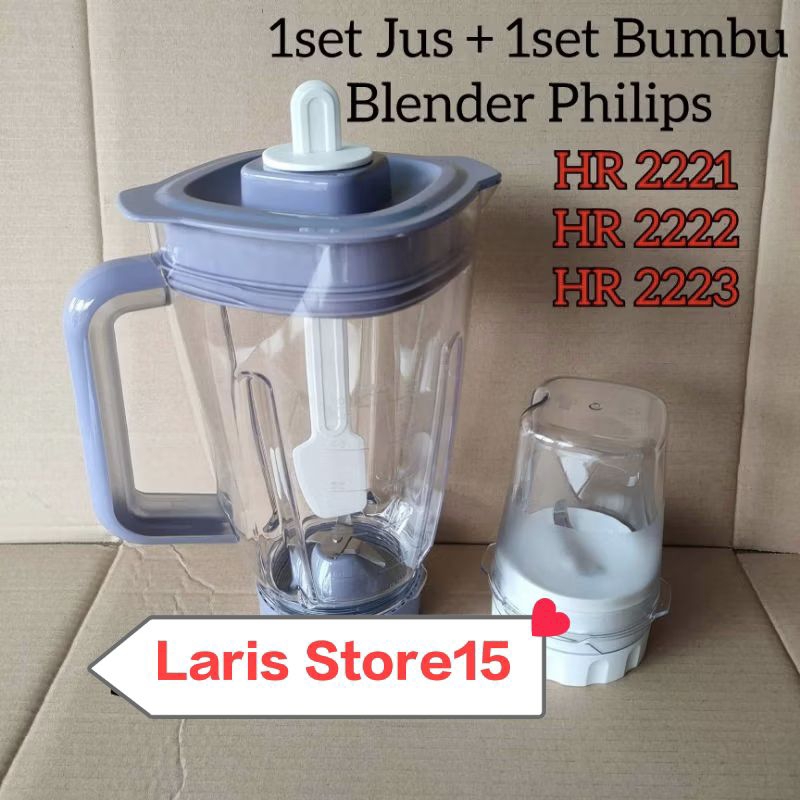 Jual FULLSET PISAU GELAS JUS + BUMBU BLENDER PHILIPS HR 2221 2222 2223 ...