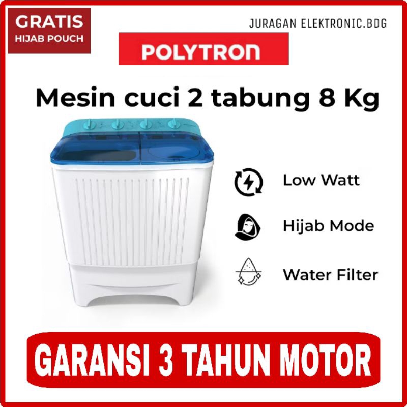 Jual POLYTRON Mesin Cuci 2 Tabung Giant Series Hijab , Water Filter 8 ...