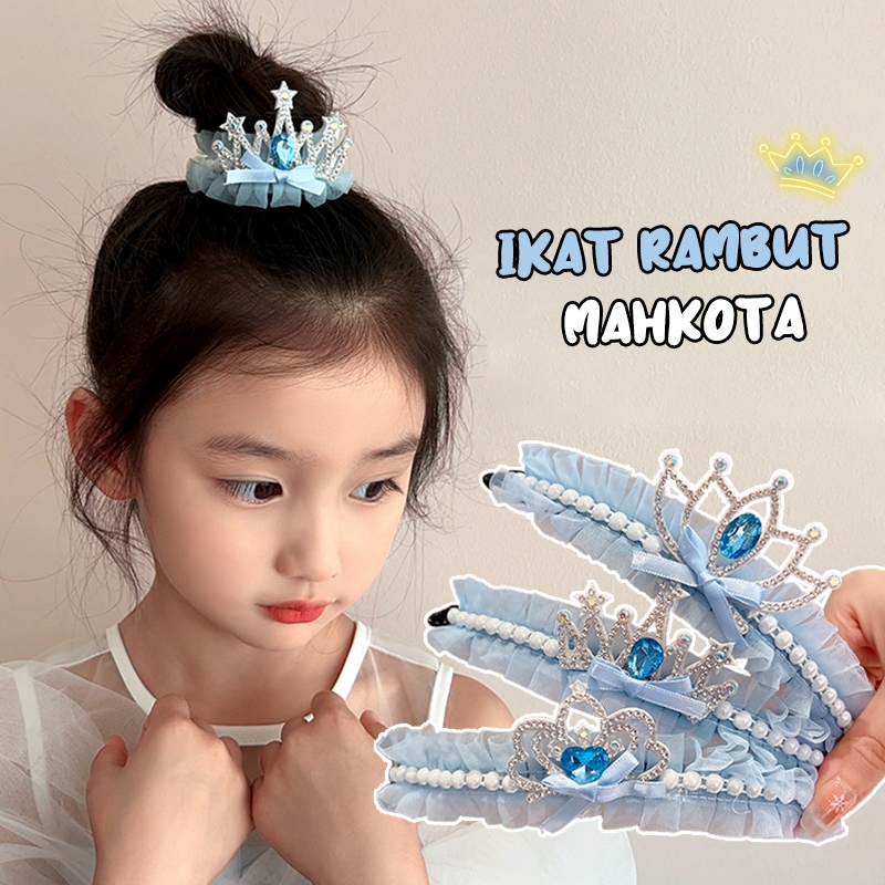 Jual ROVEDCITY Bando Anak Desain Mahkota Jepit Rambut Bun Princess Elsa ...