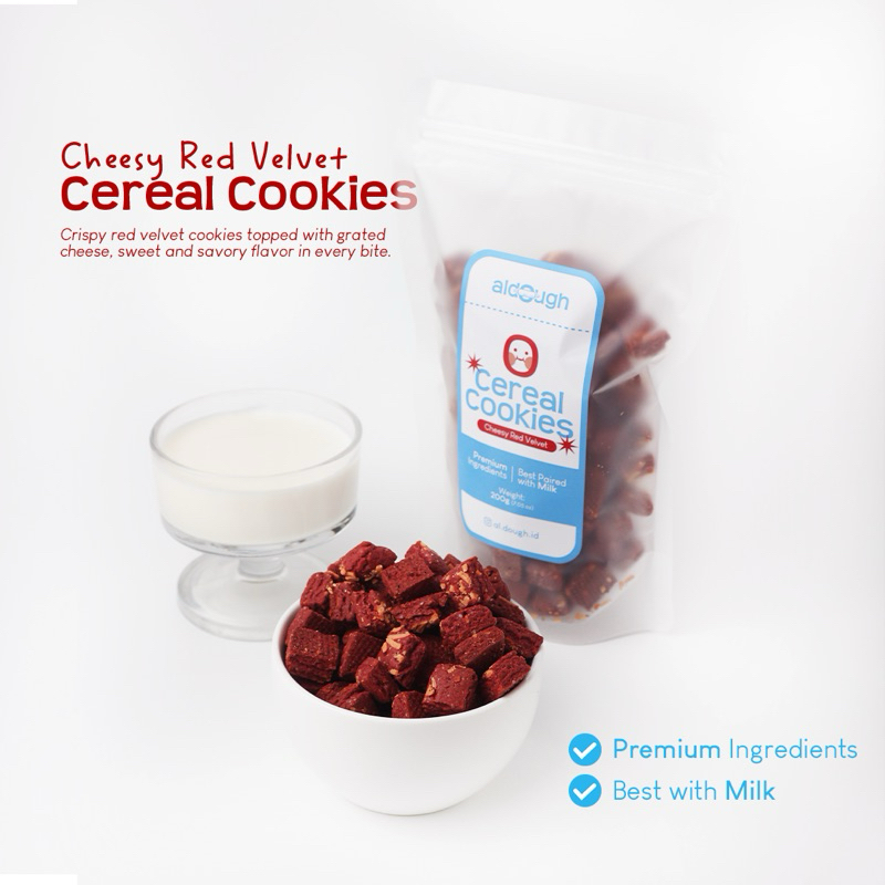 Jual Aldough Cereal Cookies Premium - Cheesy Red Velvet Cereal Cookies ...