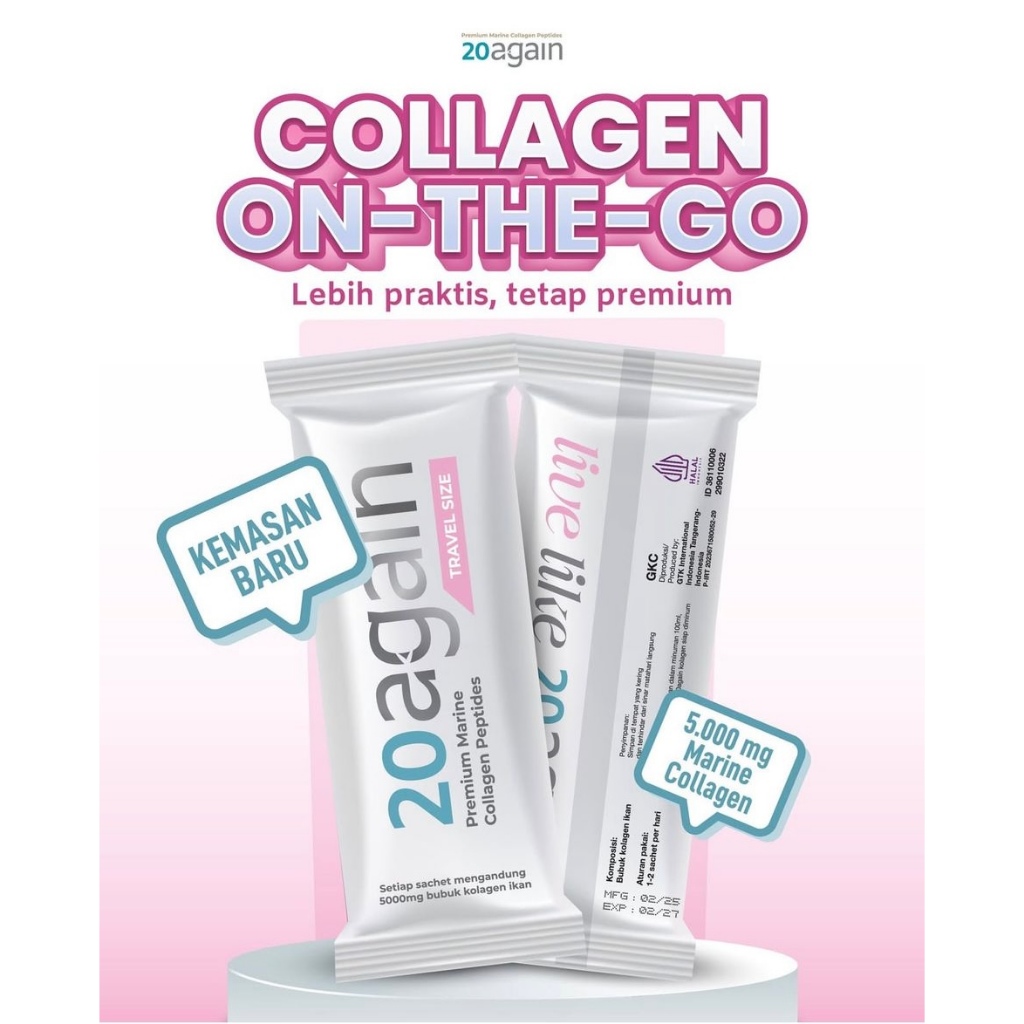 Jual 20again Premium - 100% Collagen Marine 20 Again (10 Sachet/box ...