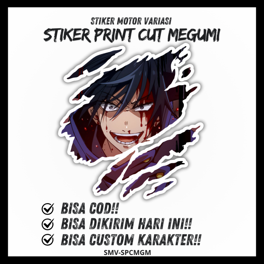 Jual STIKER JUJUTSU KAISEN STICKER MEGUMI GOJO FULL HD STICKER HELM ...