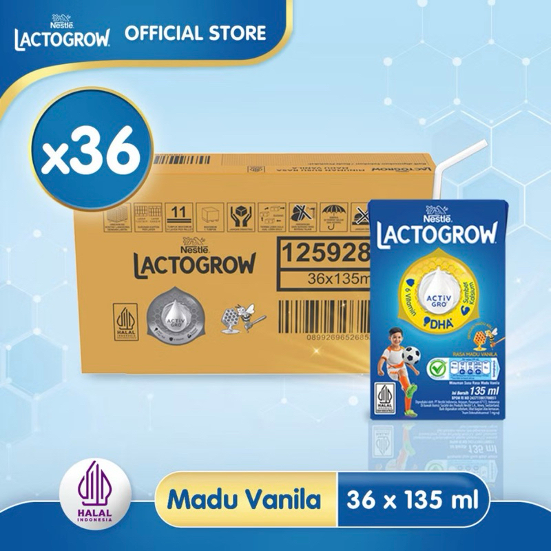 Jual Nestle LACTOGROW Susu UHT Madu Vanilla 36 x 135ml - 1 dus - Karton ...