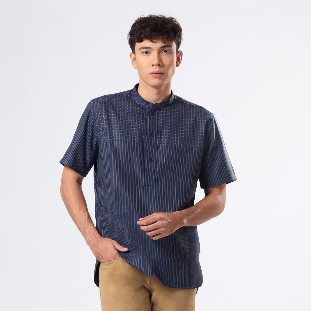 Jual EDWIN JEANS - HUSEIN DARK NAVY Kemeja Koko Lengan Pendek Pria Baju ...