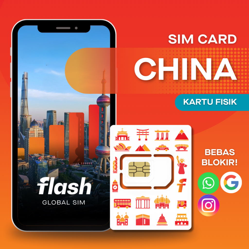 Jual SIM Card CHINA Unlimited Data Flash Global SIM (Simcard Cina ...
