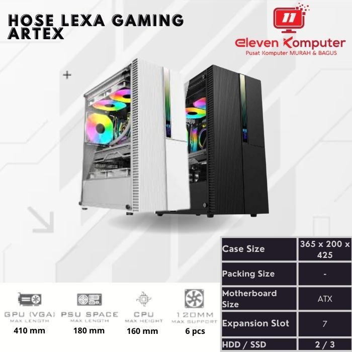 Jual Casing PC Gaming / PC Case Hose Lexa Gaming Artex - no PSU Free ...