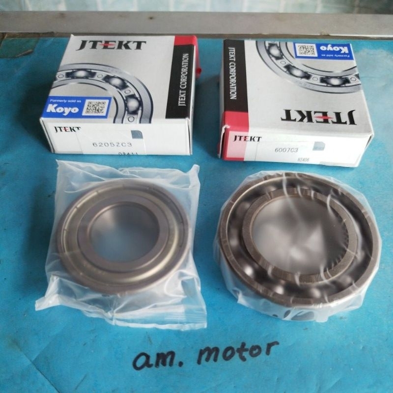Jual Bearing laher kruk as, 6007 + 6205Z, TUTUP SEBELAH, KOYO ORI, beat, beat fi, esp, per 1 set ...