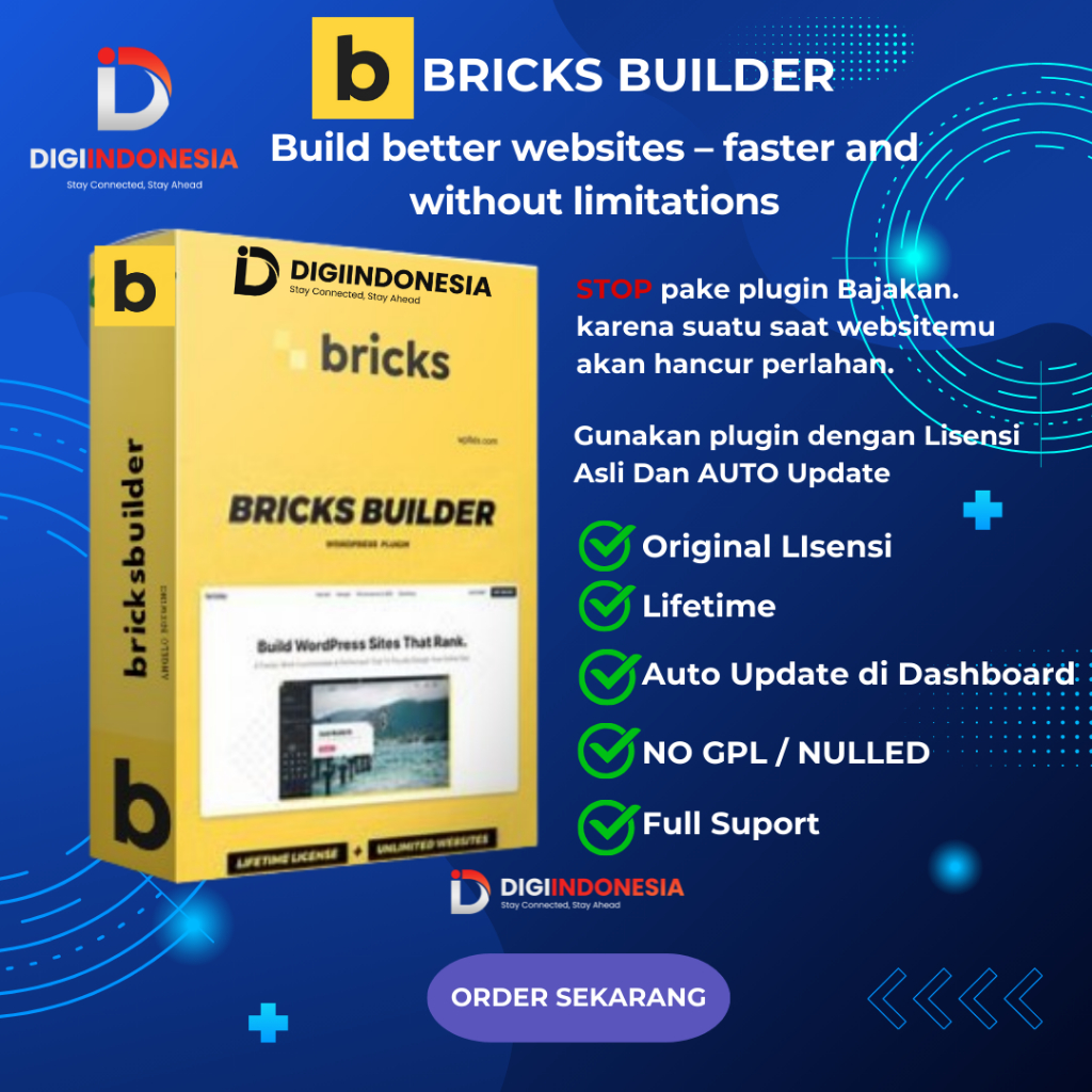 Jual Bricks builder ORIGINAL - Lifetime + Free Update Selamanya Unlimited Website Web Domain ...