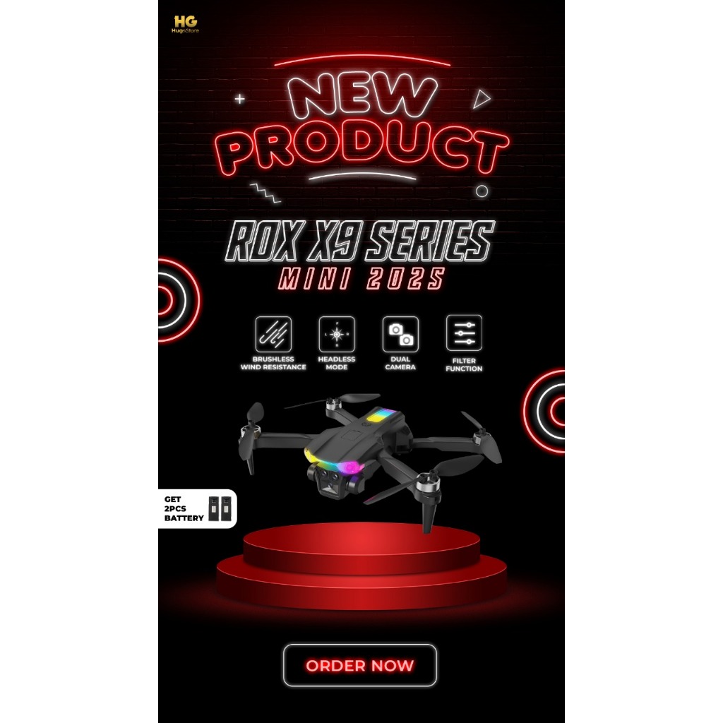 Jual ROX X9 Series Mini 2025 Drone HD Dual Camera WiFi FPV | Shopee ...