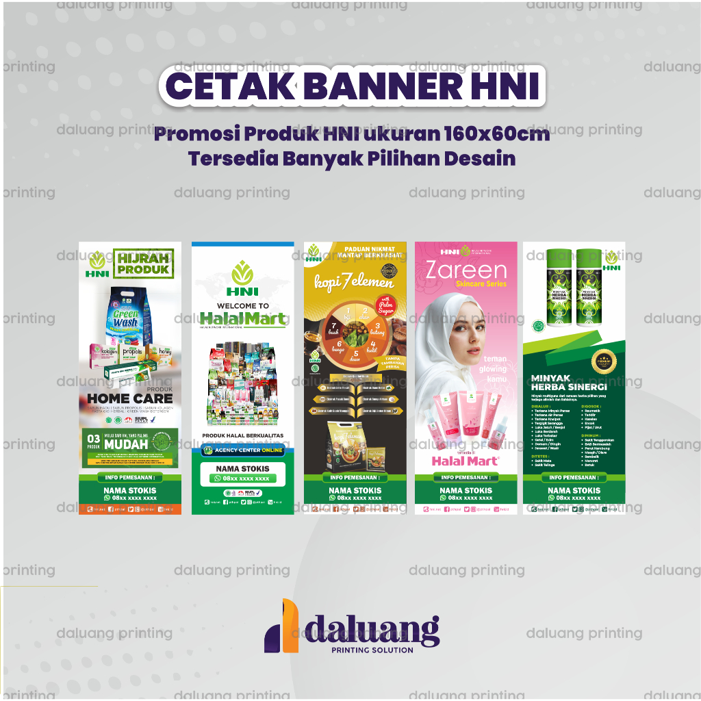 Jual Banner Stock Agen HNI Custom Nama Hijrah Produk Minyak MHS Sevel ...