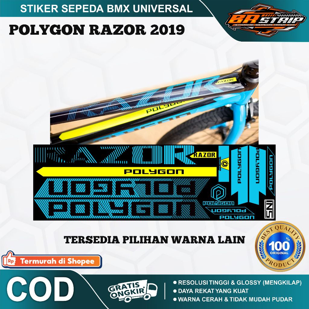Jual (COD) TERBARU stiker striping sepeda polygon razor bkn rogue BMX ...