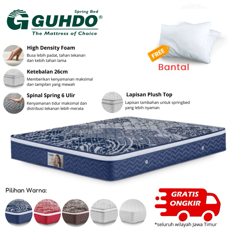 Jual GUHDO Kasur Standard Plush Top Spring Bed tebal 26 cm | Shopee Indonesia