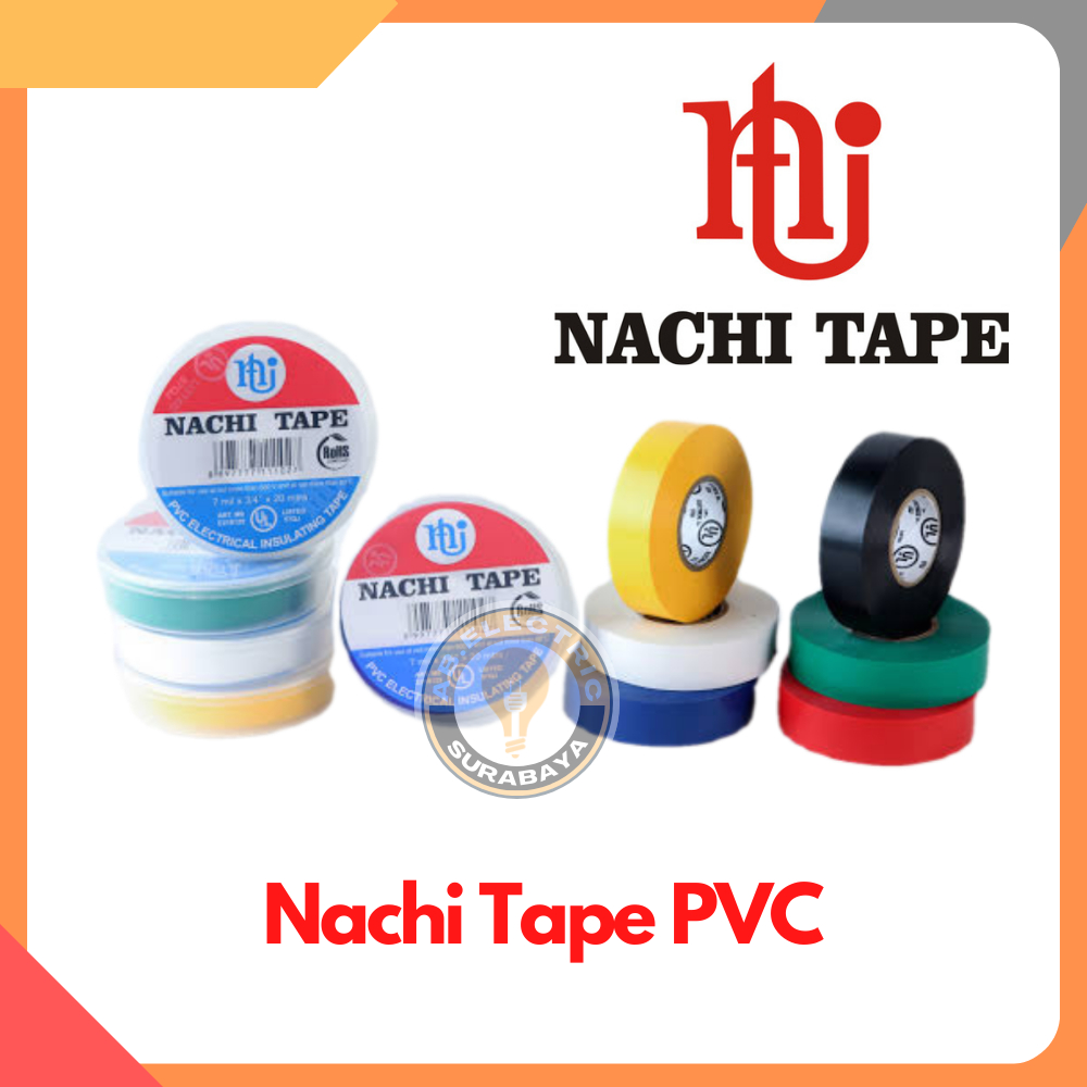 Jual NACHI Isolasi Listrik Tape PVC Warna Hitam, Merah, Biru, Hijau ...