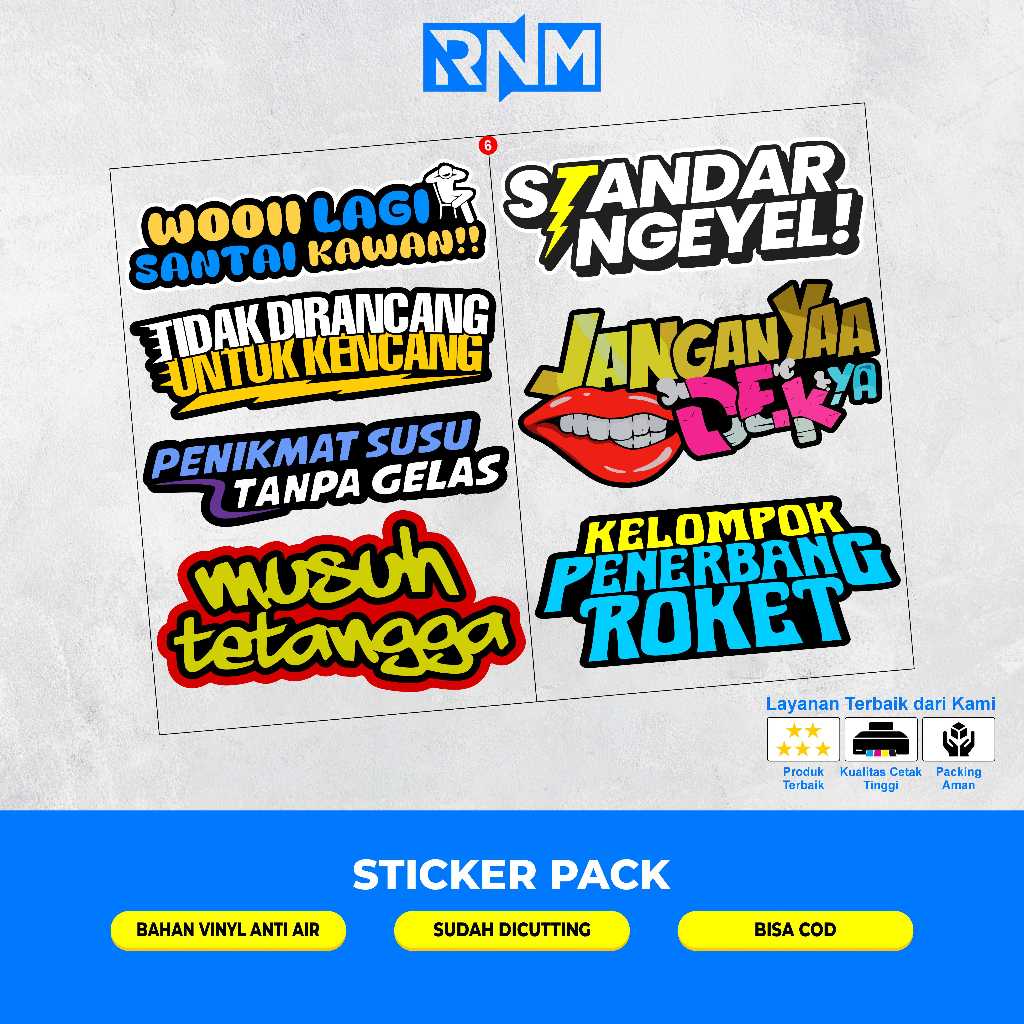 Jual STICKER MOTOR KATA-KATA VIRAL | VOL 6 | Shopee Indonesia
