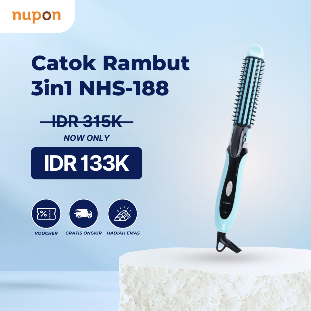 Jual NUPON - Catok Rambut Hair Straightener Curly Multifungsi 3 in 1 ...