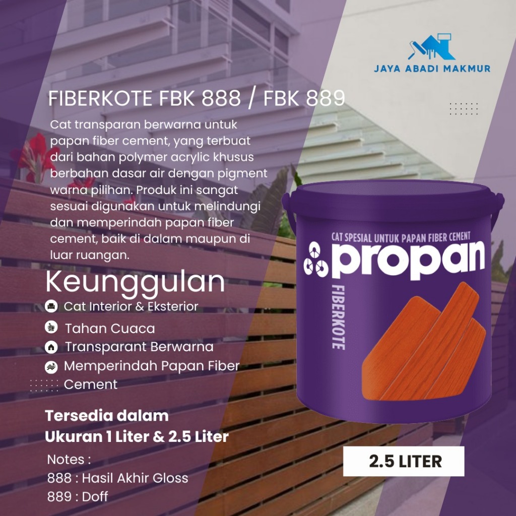 Jual Propan Fiberkote 888 Gloss 2.5 Liter / Cat Papan Fiber Semen ...