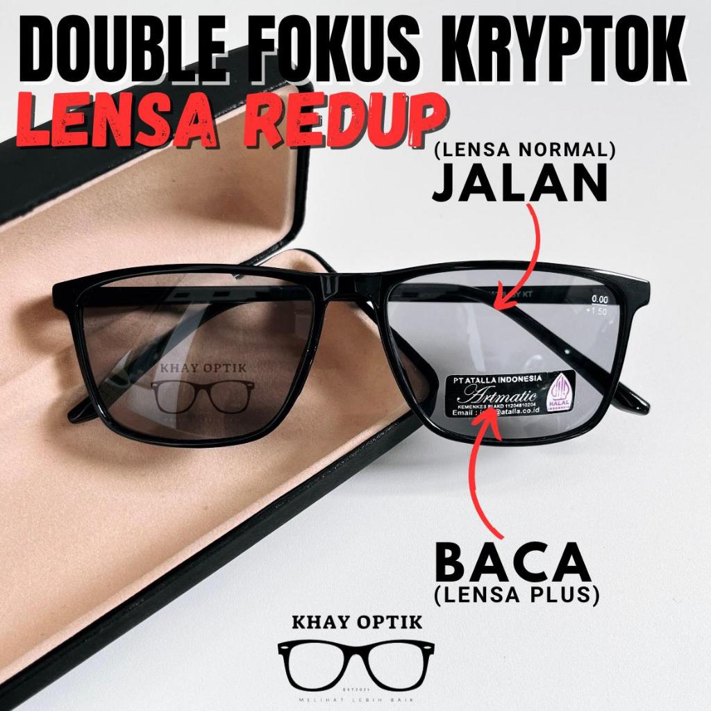 Jual Kacamata Double Fokus Lensa Redup Bingkai Hitam Baca Dan Jalan ...