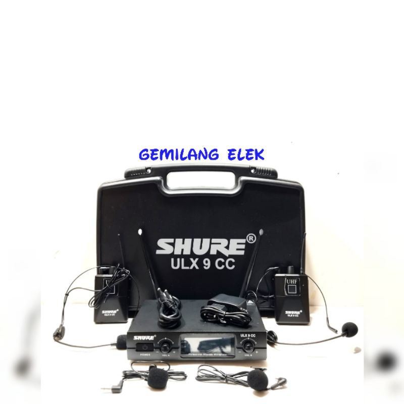 Jual Mic Wireless SHURE ULX-9 CC ( Headset + Clip on ) | Shopee Indonesia