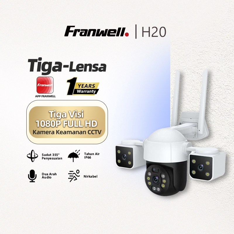 Jual CCTV WiFi Luar Rumah 3 Lensa 1080P Night Vision Auto Tracking ...