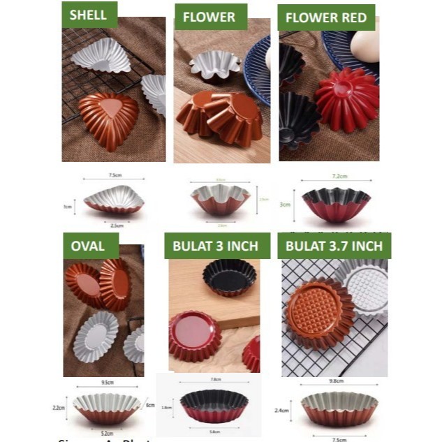 Jual Cetakan Kue Pie Mini Egg Tart Mold Loyang Pie Flower Anti Lengket ...