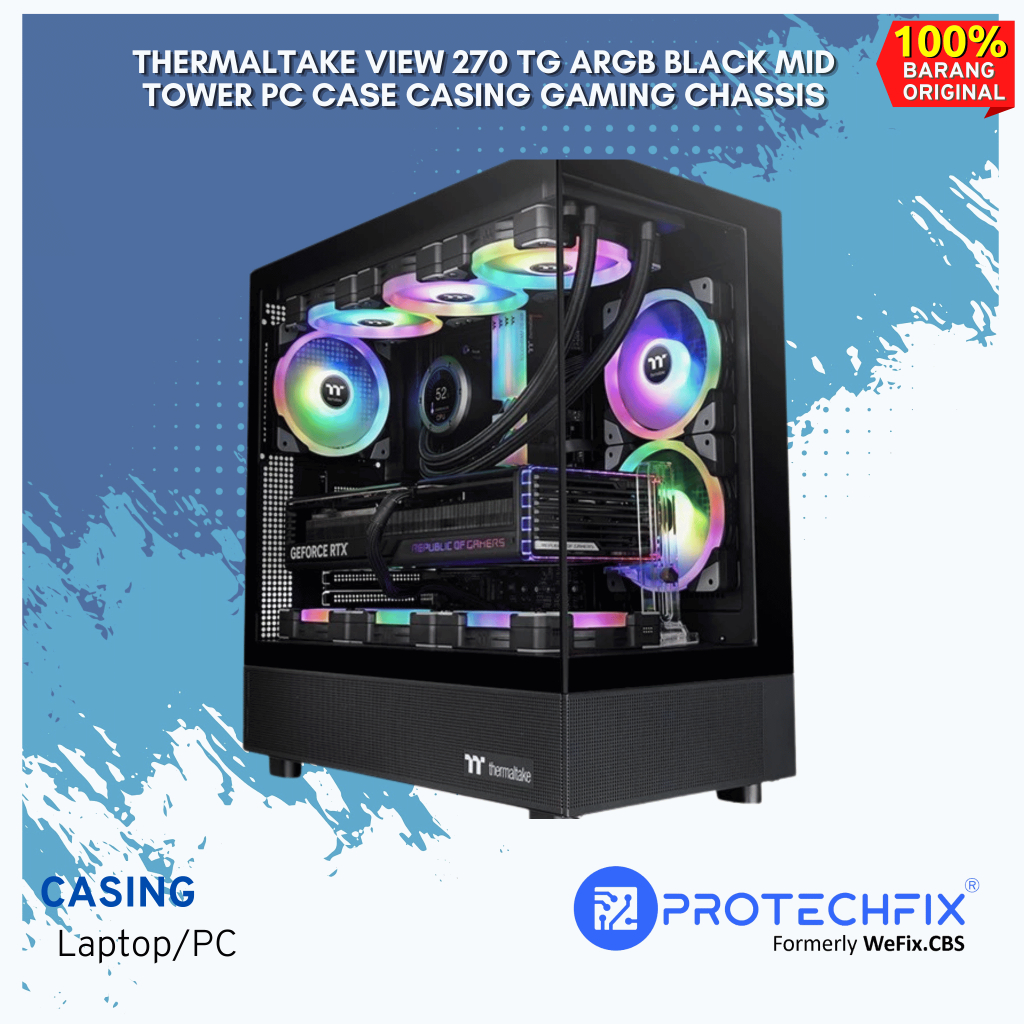 Jual THERMALTAKE VIEW 270 TG ARGB BLACK MID TOWER PC CASE CASING GAMING ...