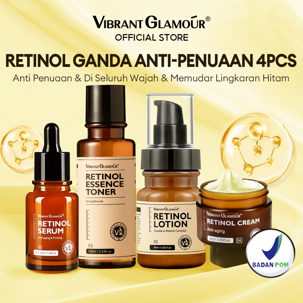 Jual VIBRANT GLAMOUR 4 Pieces Double Retinol Set Krim Wajah Retinol ...
