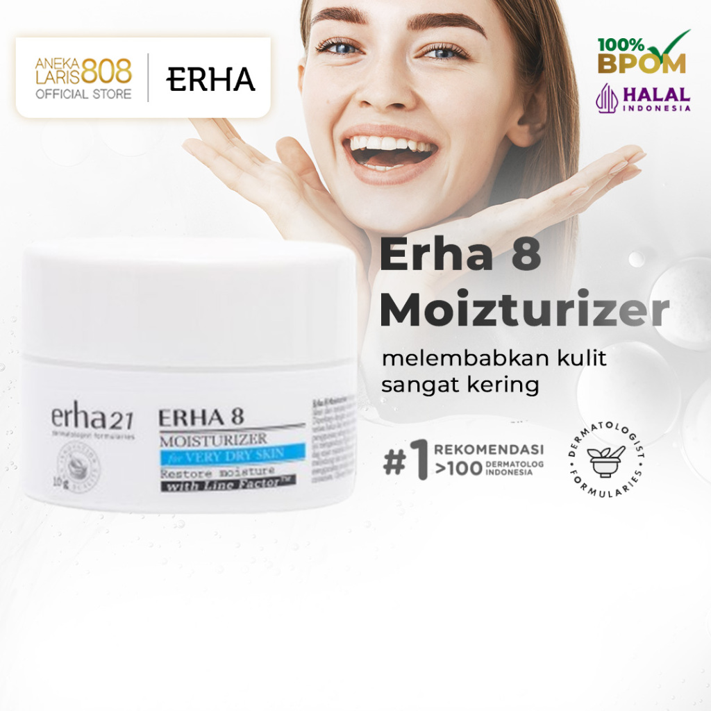 Jual ERHA 8 Krim Moisturizer Wajah Pelembab Kulit Kering - Face ...