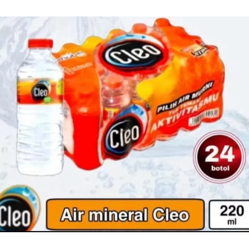 Jual Air minum botol mini 220ml / Aer Mineral 220 mili / Mineral Water Cleo Kemasan | Shopee ...