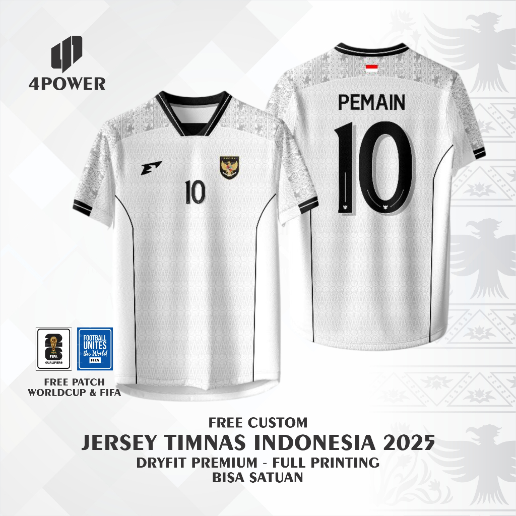 Jual JERSEY VIRAL!! TIMNAS INDONESI4 away putih TERBARU 2025 FREE ...