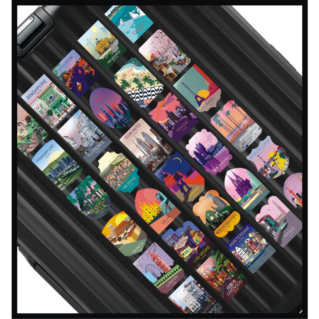 Jual country sticker luggage / travel sticker / world city sticker ...