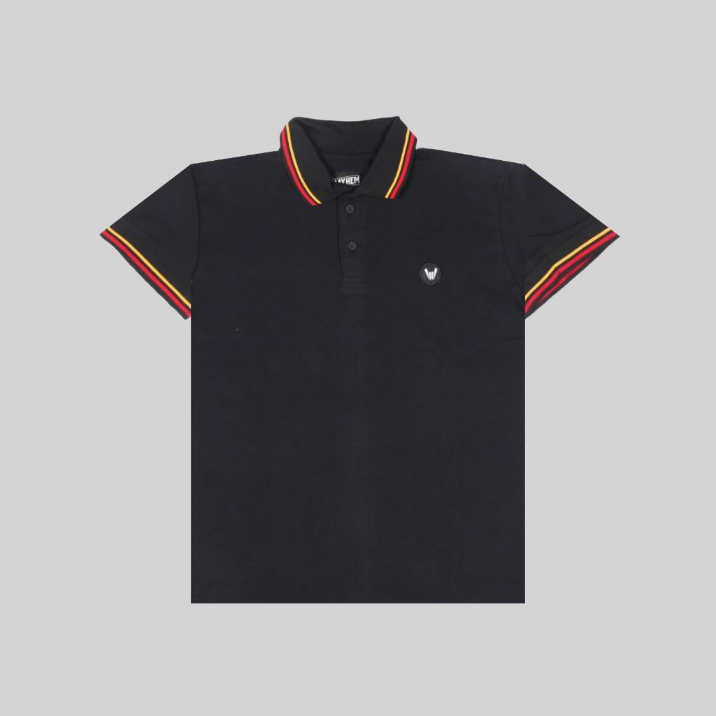 Jual MAYHEM Polo Shirt Woven Black Yellow Red | Shopee Indonesia