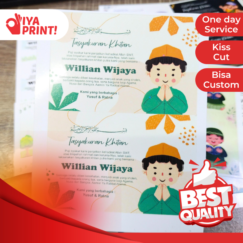 Jual Stiker/Kartu Tasyakuran Khitanan, Tasyakuran Khitan, Khitanan ...