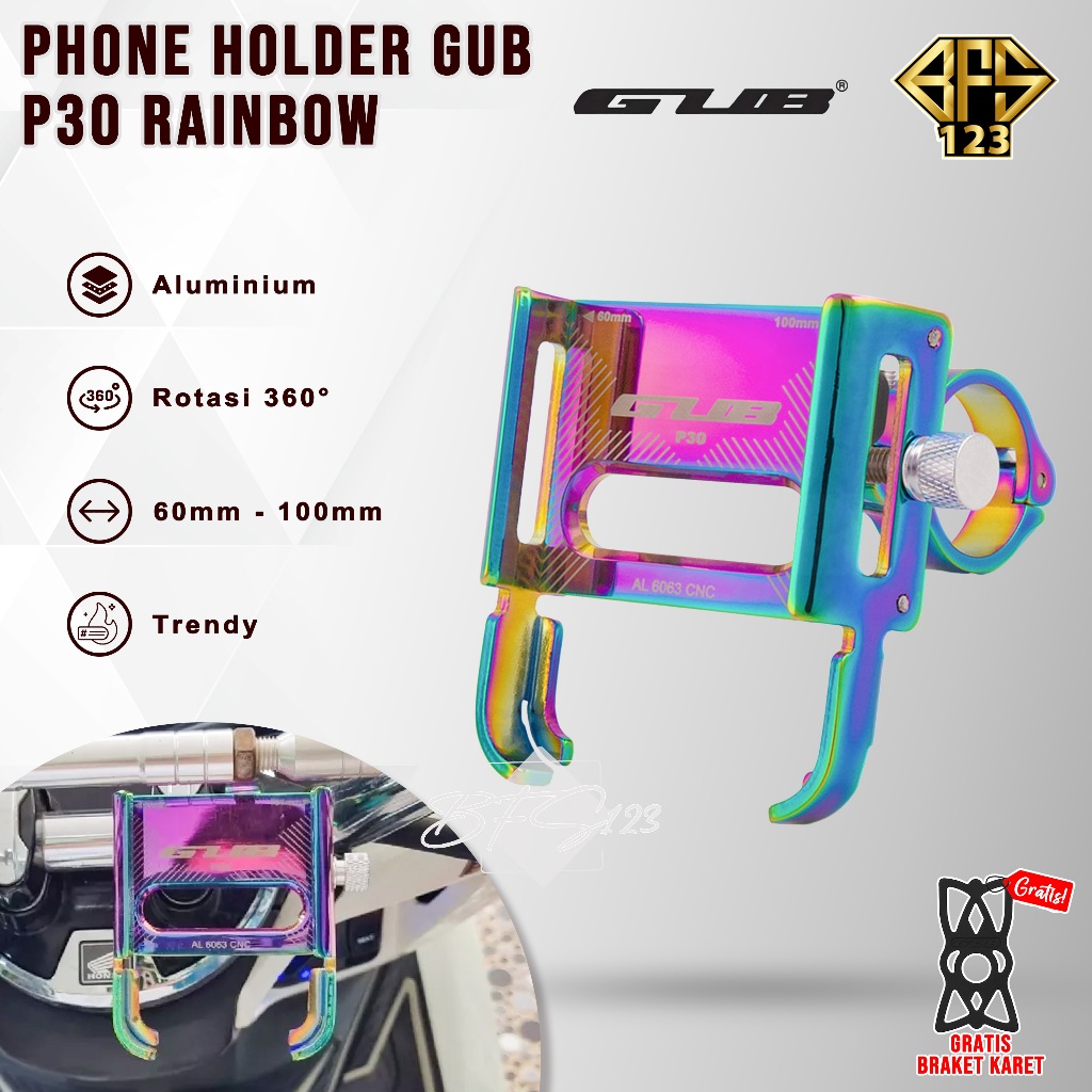 Jual GUB P30 Phone Holder Rainbow Dudukan Ponsel Aluminium Aloy | Shopee Indonesia