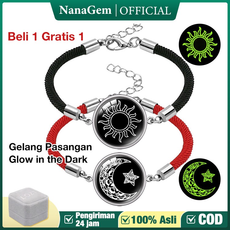 Jual 【Beli 1 Gratis 1】Gelang Bintang Bulan Glow in the Dark Couple ...