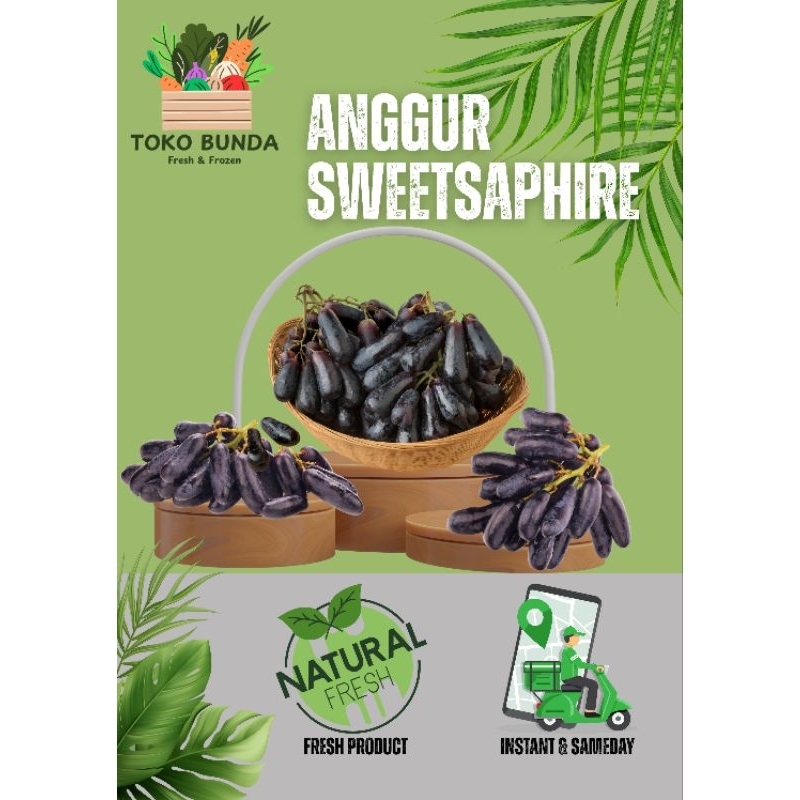 Jual Anggur Sweet Sapphire Import 500 gram dan 1 kg | Anggur Moondrop 1 ...