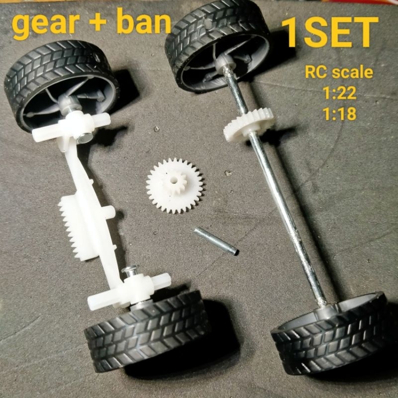 Jual 1SET Lengkap Gear + Ban / Roda untuk mobil mainan RC Remote ...