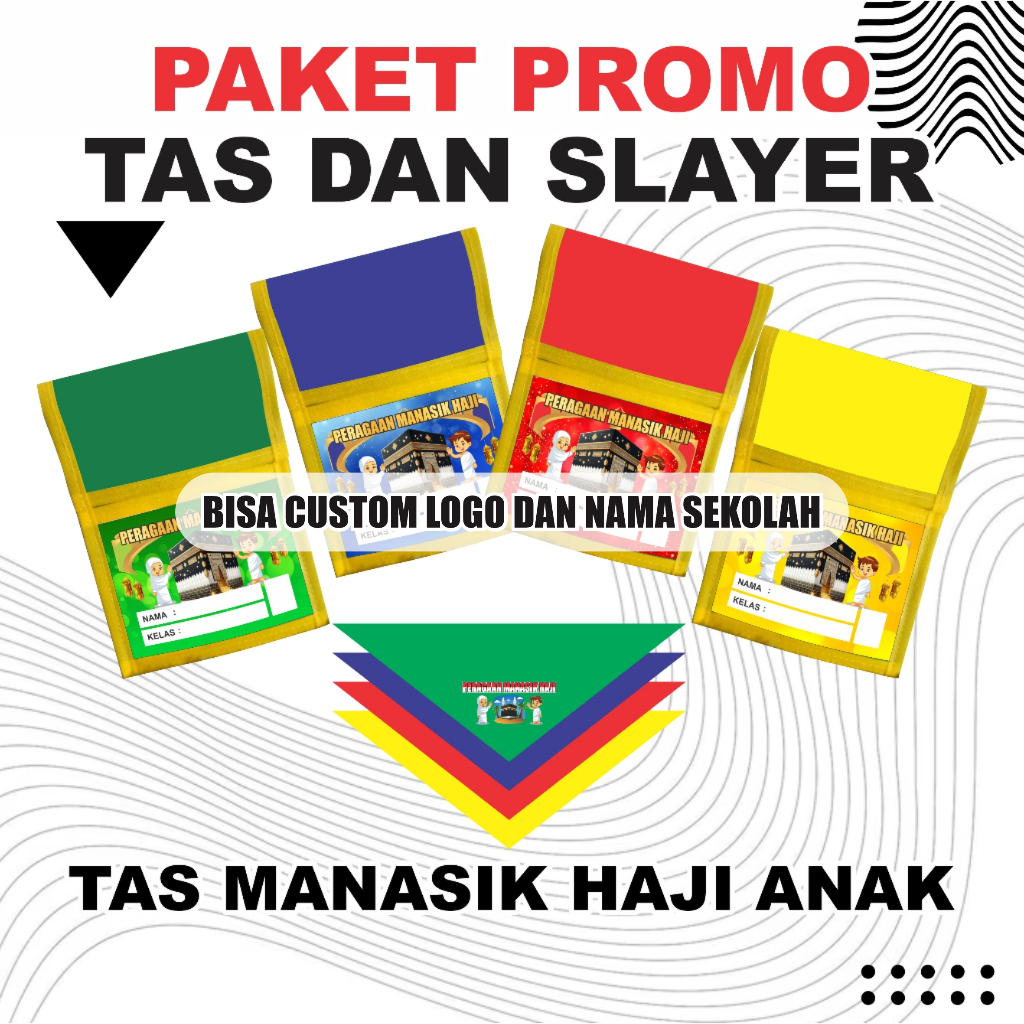 Jual Tas Manasik Haji Tk Paud SD + Slayer Bisa Custom | Shopee Indonesia