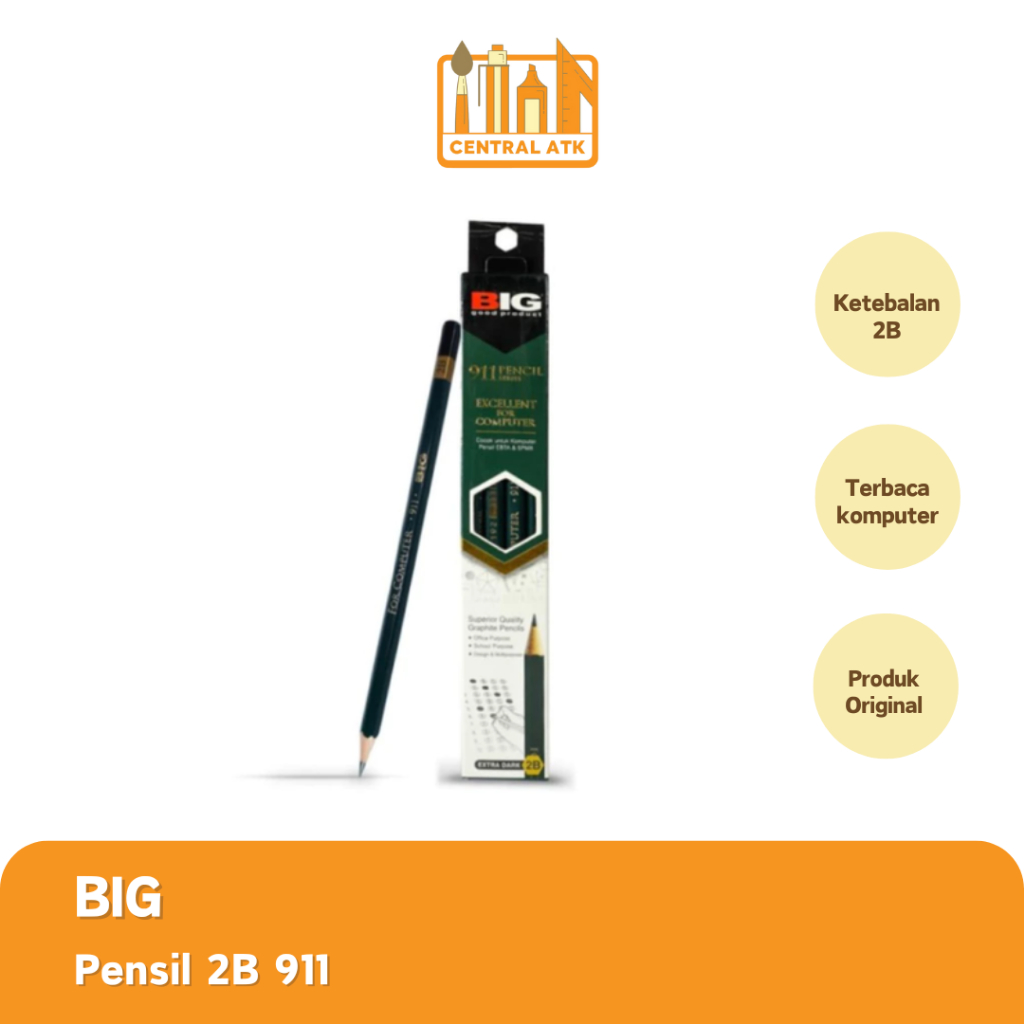 Jual PENCIL / PENSIL 2B BIG 911 (1 PACK) | Shopee Indonesia