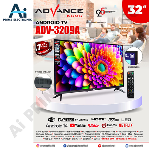 Jual ADVANCE ADV-3209A Digital Android LED TV 32 Inch Frameless Smart ...