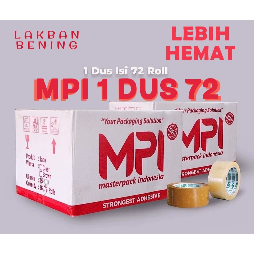 Jual 1 DUS Lakban Bening - Lakban Bening MPI Ekonoomis 45MM 100 YARD 1 ...