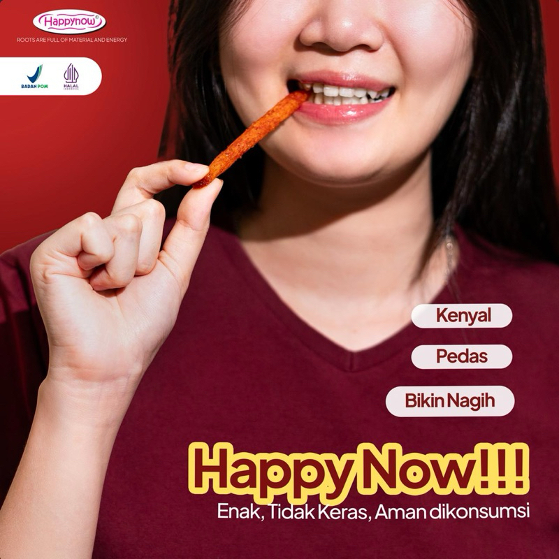 Jual Happy Now Snack Spicy Sticks Halal Dan BPOM 20gr 10 pc | Shopee Indonesia